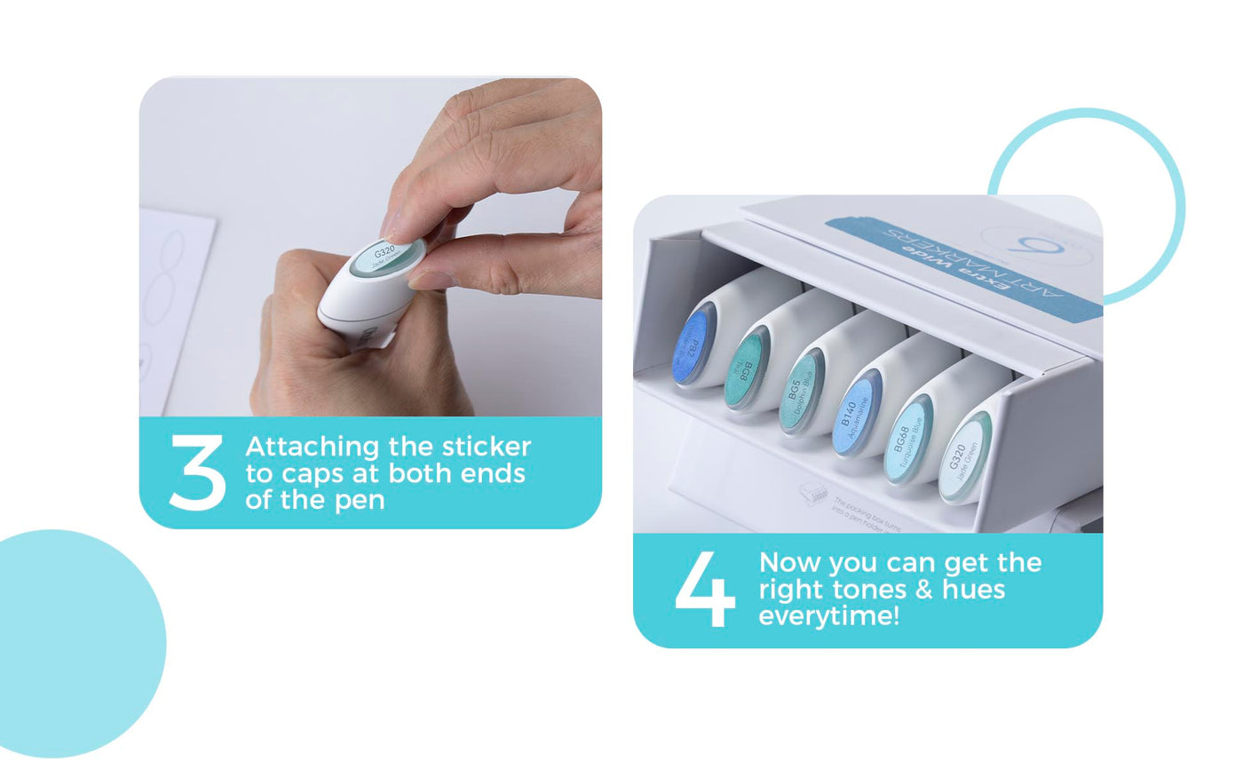 Ohuhu Molokai Four Tones Extra-wide Tip Alcohol Art Markers